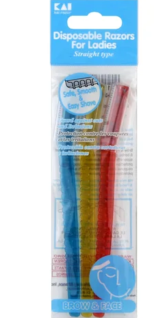 Kai Razor Razors, Disposable, for Ladies, Straight Type, Brow & Face